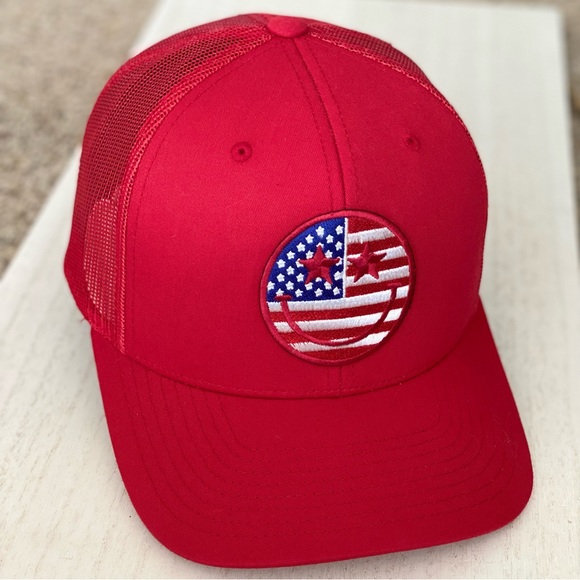 Accessories | America Trucker Hat Custom Patch American Flag Happy Face ...